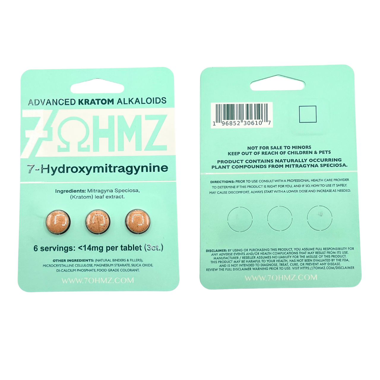 7Ohmz Kratom Tablets 14mg 3ct – Rock N' Roll It