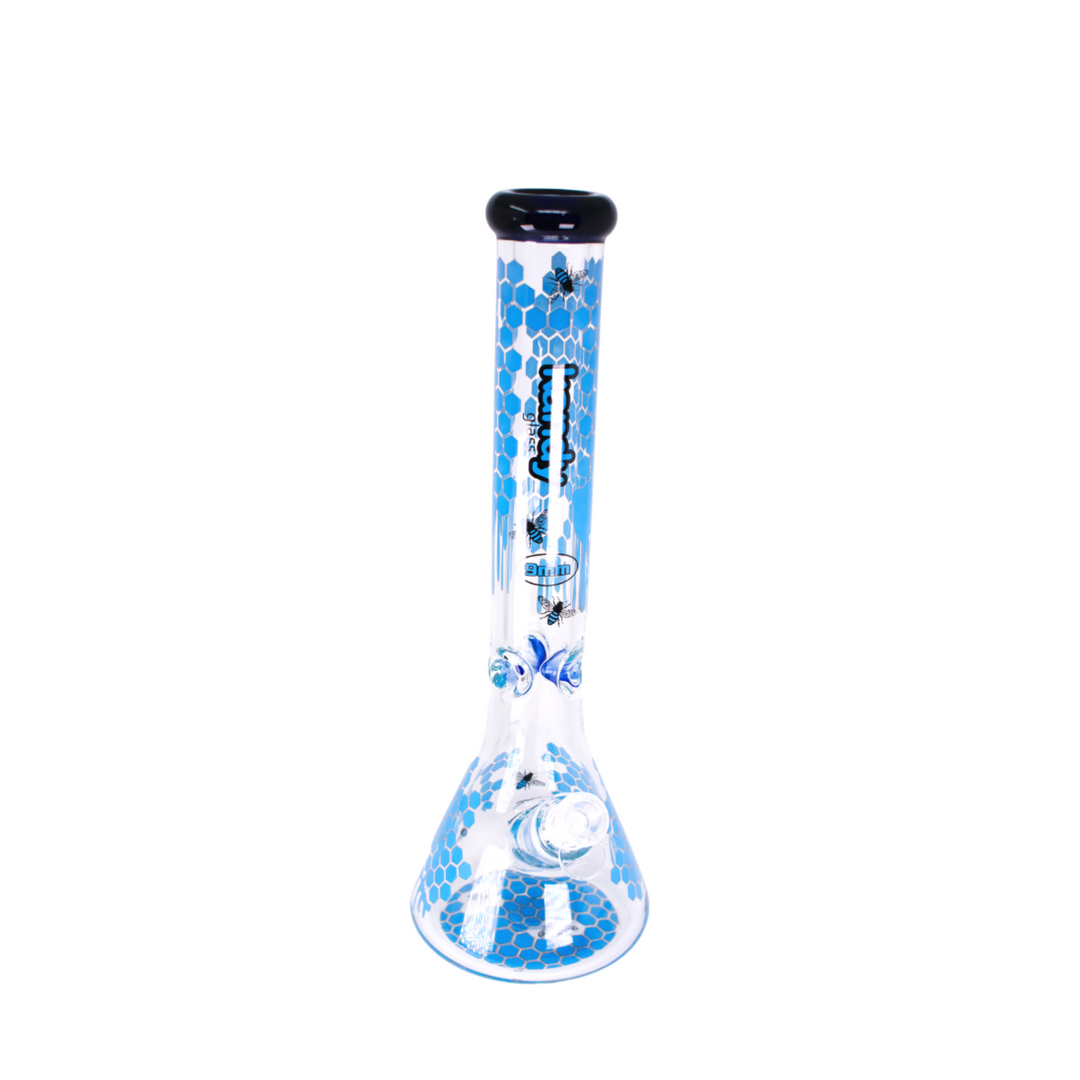Kandy Glass Beaker Base Water Pipe with Honeycomb Design – Rock N' Roll It
