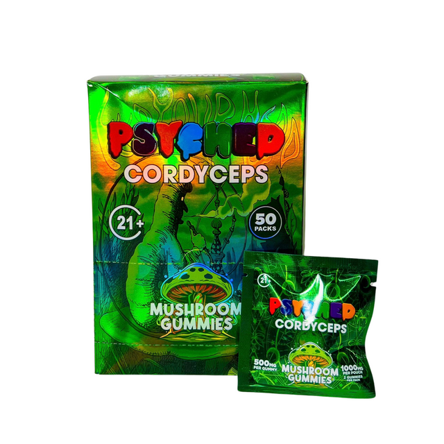 Psyched Delta 9 Mushroom Gummies 2ct/pk 1000mg/pouch – Rock N' Roll It