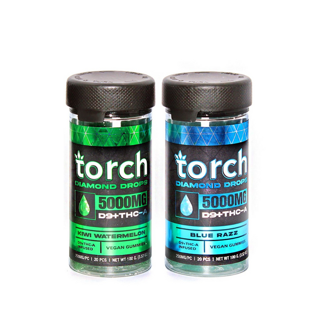 Torch Diamond Drops D9+THC-A Gummies 5000mg – Rock N' Roll It