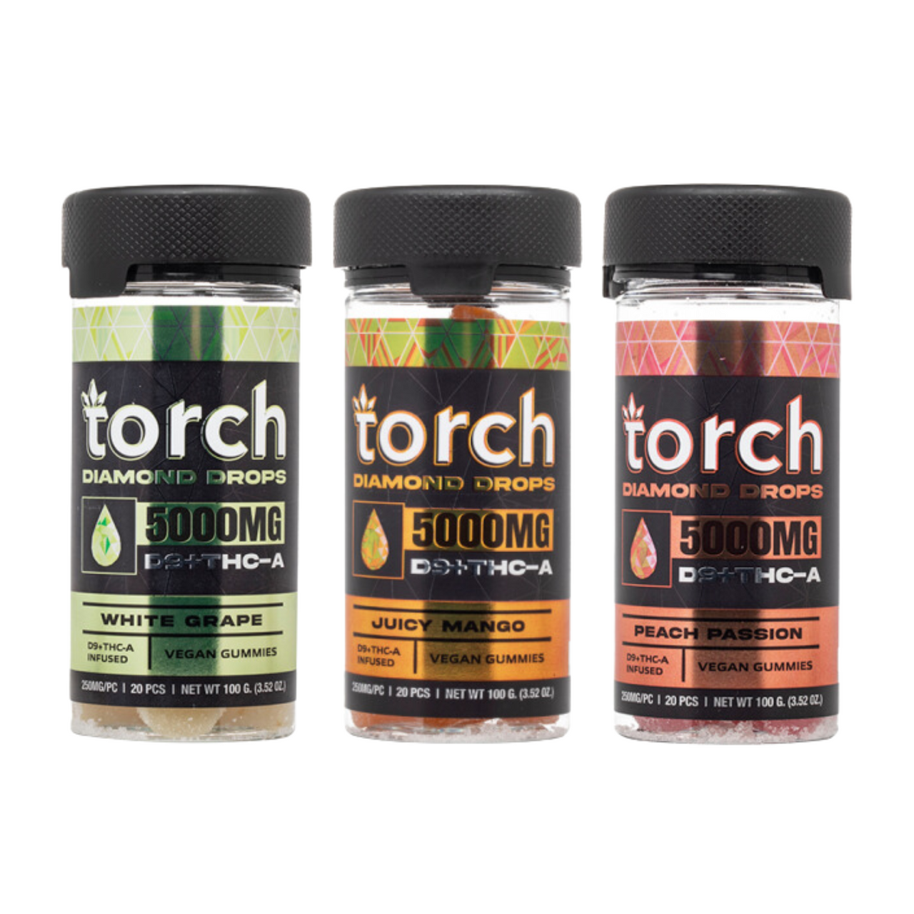 Torch Diamond Drops D9+THC-A Gummies 5000mg – Rock N' Roll It